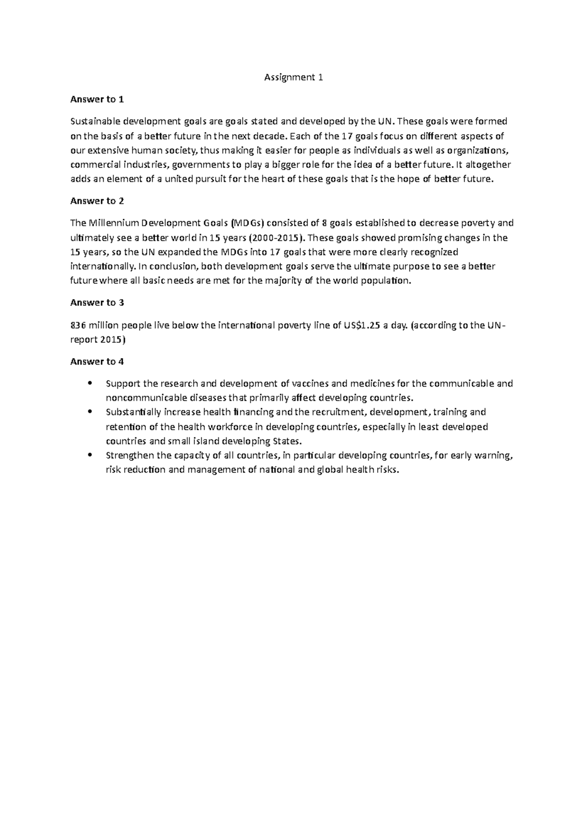 SDG Assignment 1: Understanding Sustainable Development Goals - Studeersnel