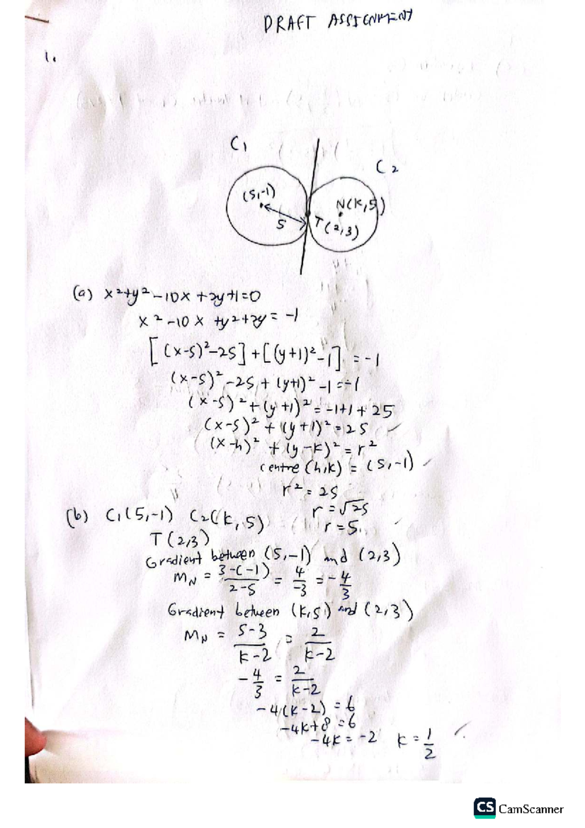 CC NI 9 10: Math Assignment on Gradients and Equations - Studocu