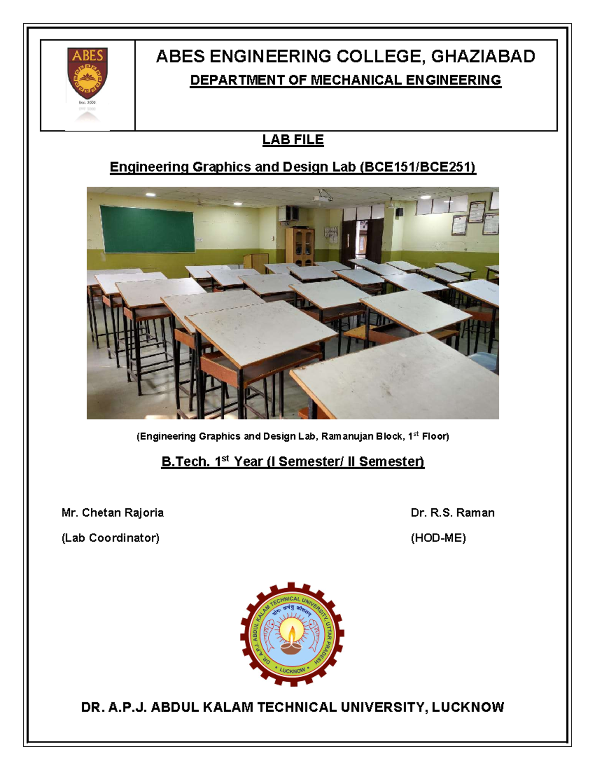 Engineering Graphics Design Lab Manual Bce151 Bce251 2023 24 Studocu