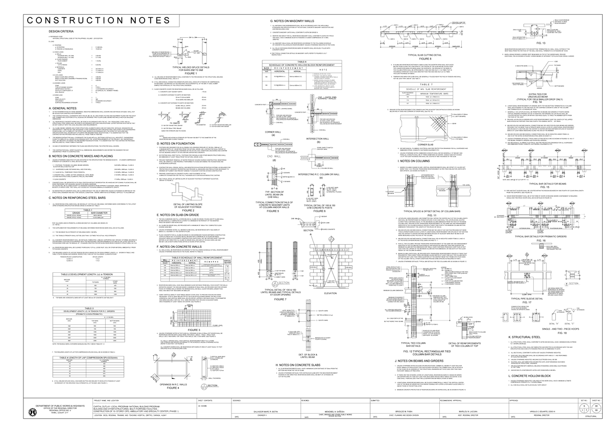 DPWH - Structural Notes for 10-Storey OPD Building Construction - Studocu