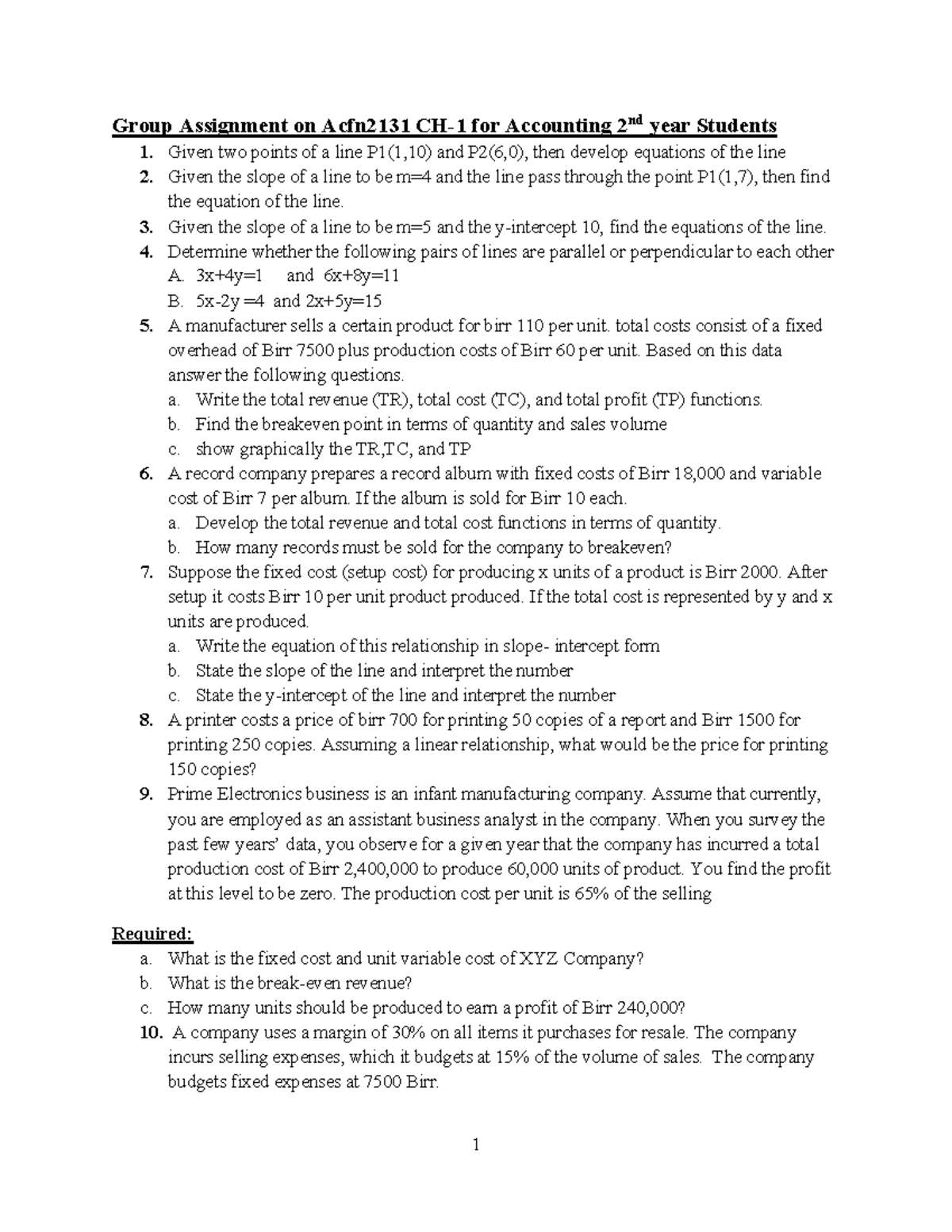 Group Assignment-1 on Acfn2131: Accounting Concepts & Applications ...