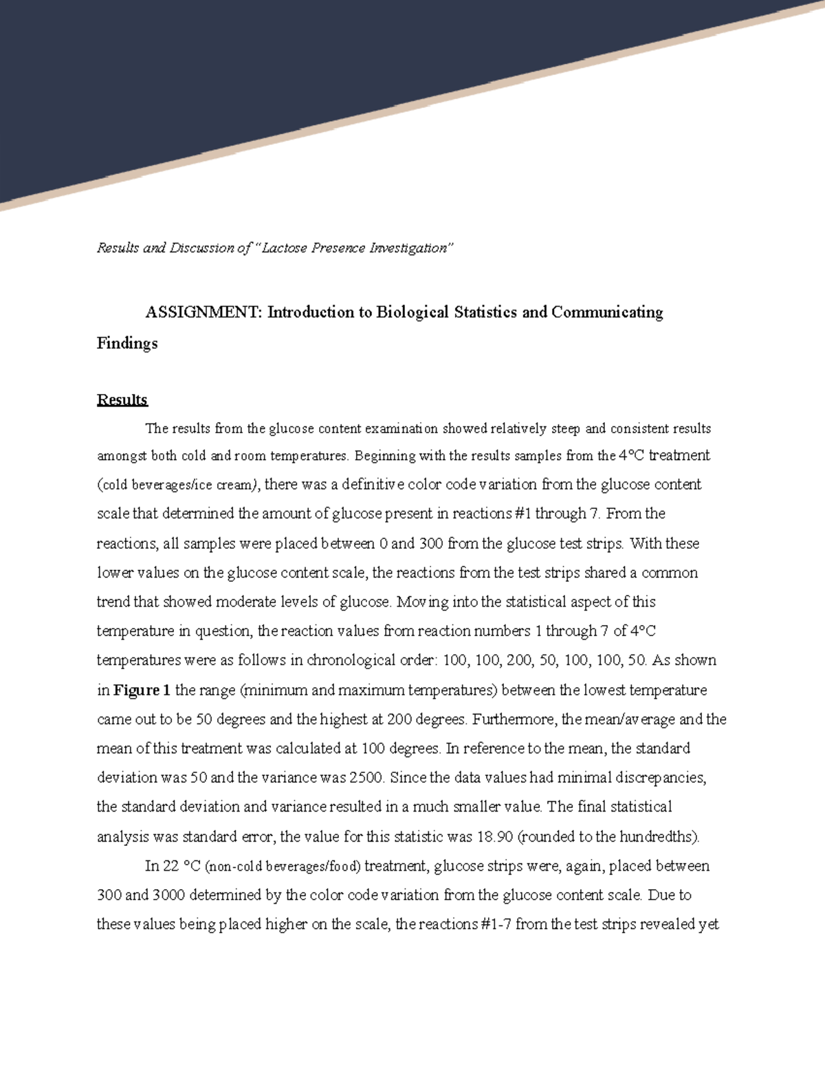 Assignment Introduction to Biological Statistics and Communicating ...