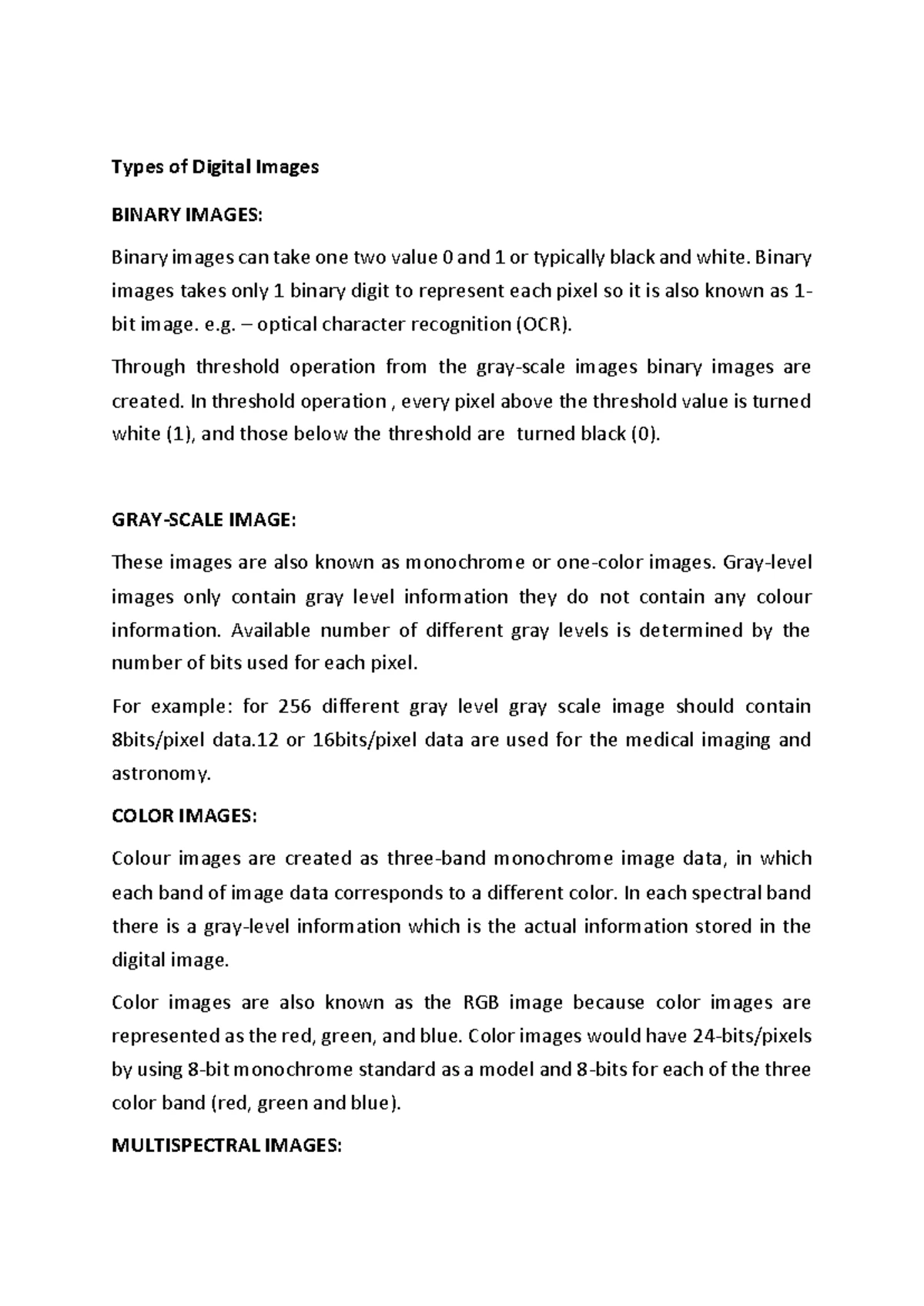 Components of Digital Image Processing System - The image sensor ...