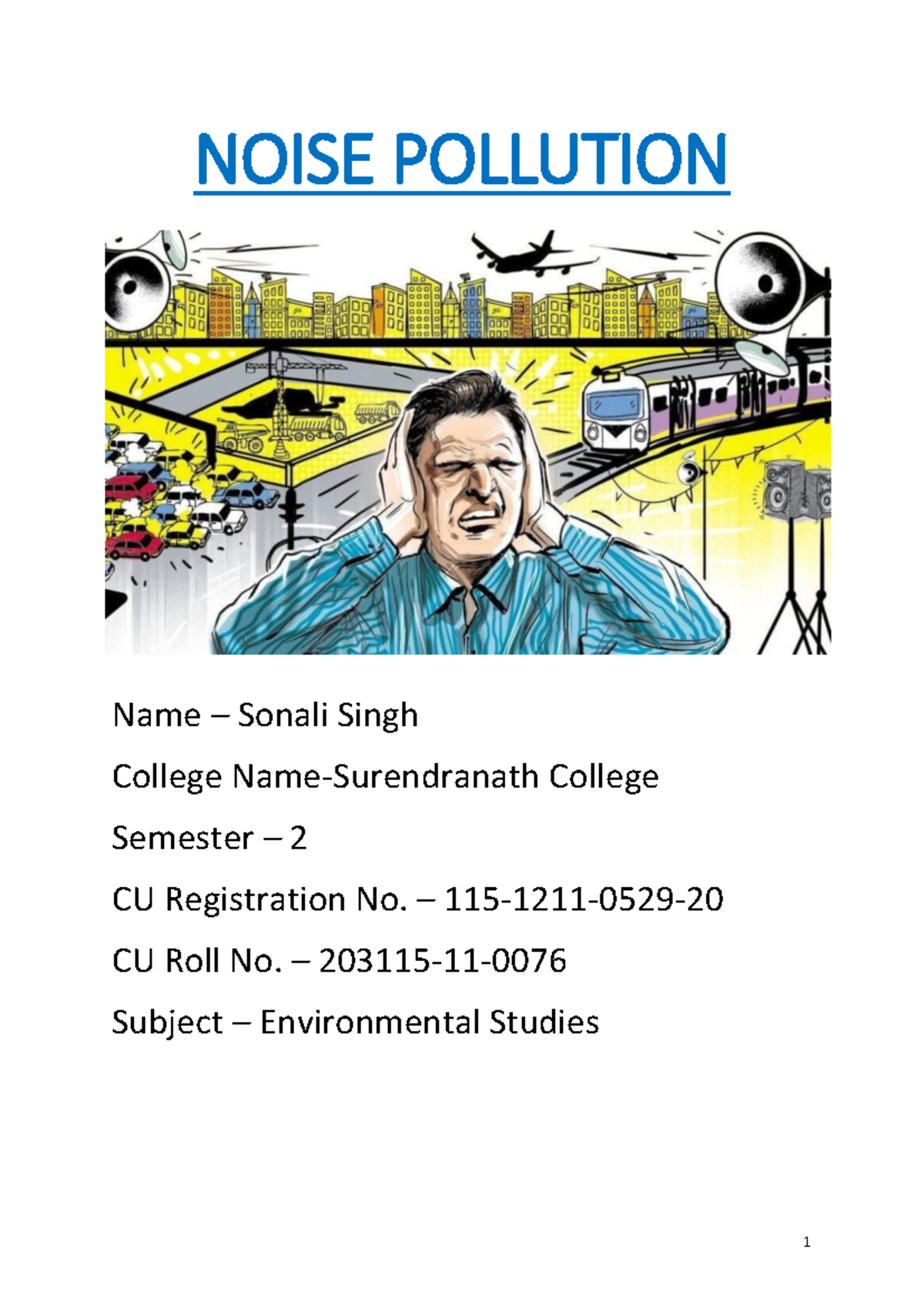 Environmental Studies 1: Noise Pollution Overview for Beginners - Studocu