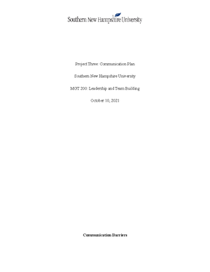 Homework MGT 200 Module three - 3-2 Project One: Personal and ...