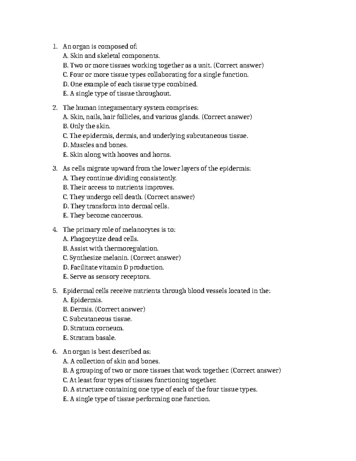 A&P 1 Midterm Review: Key Concepts and Answers - Studocu