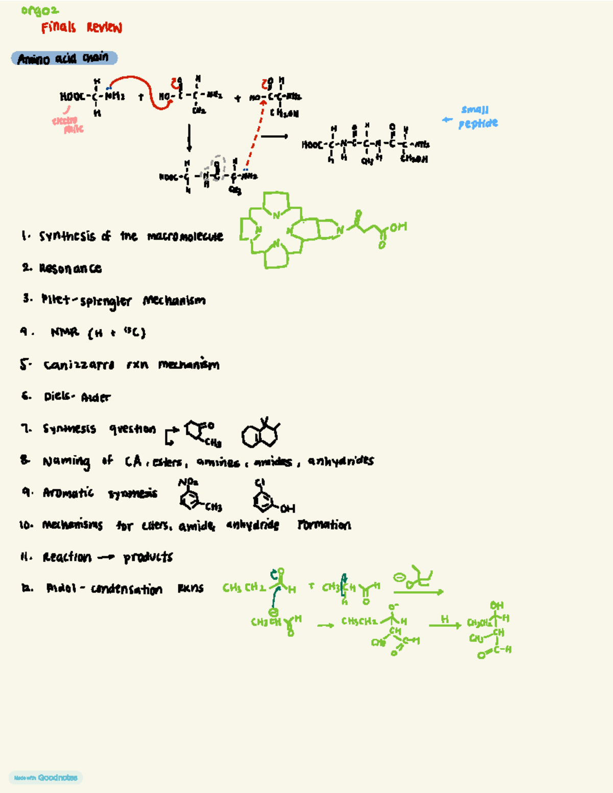Orgo 2 Finals Review: Synthesis, Mechanisms, and Reactions - Studocu
