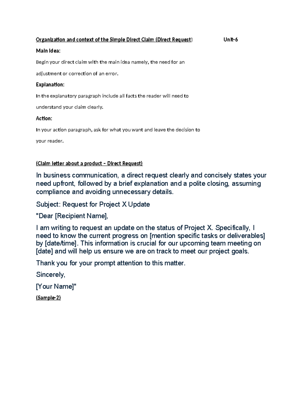 Effective Letter Formats for Direct Requests in Business Communication ...