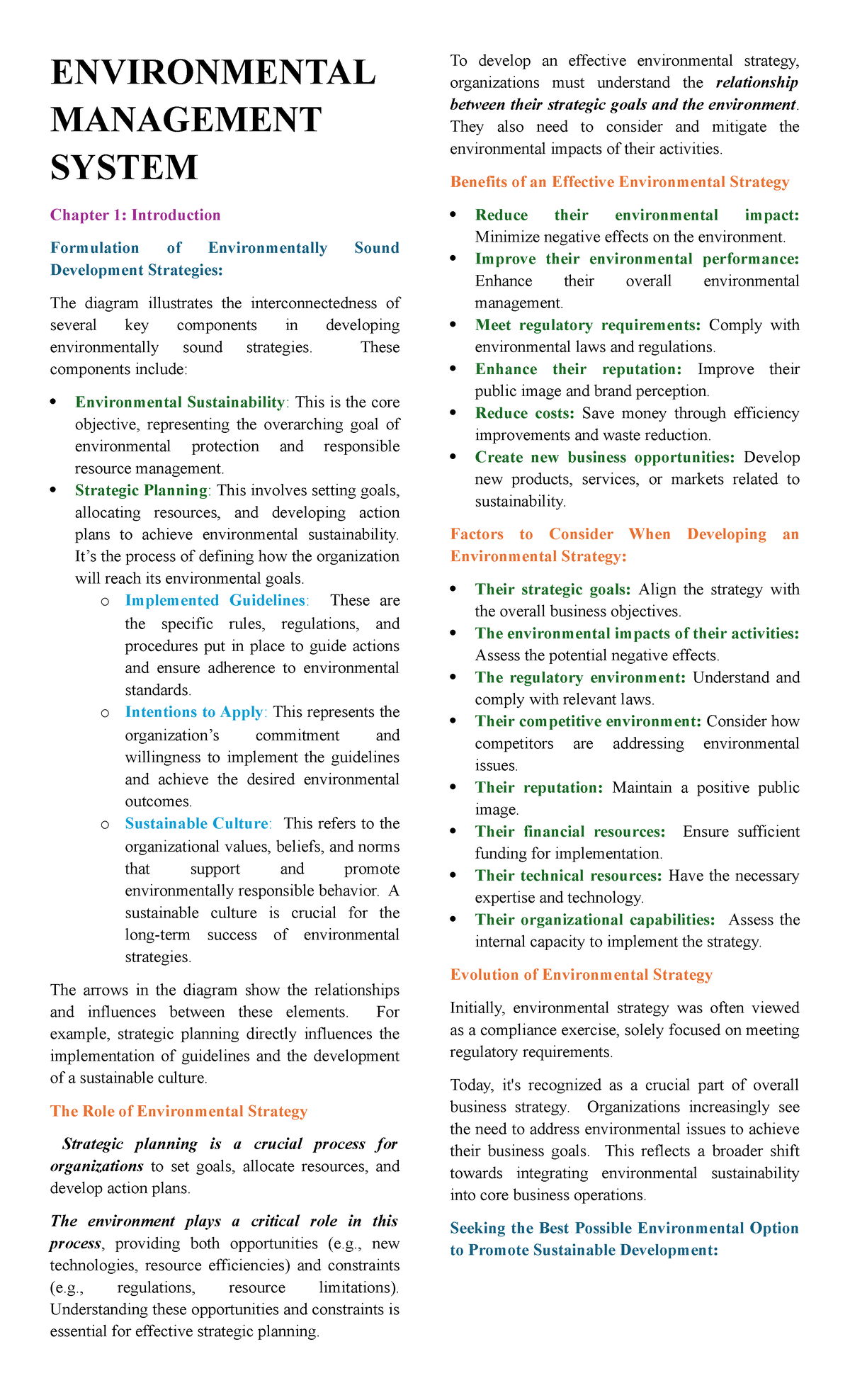 Sustainable Development & Environmental Management: Principles & Practices - Studocu