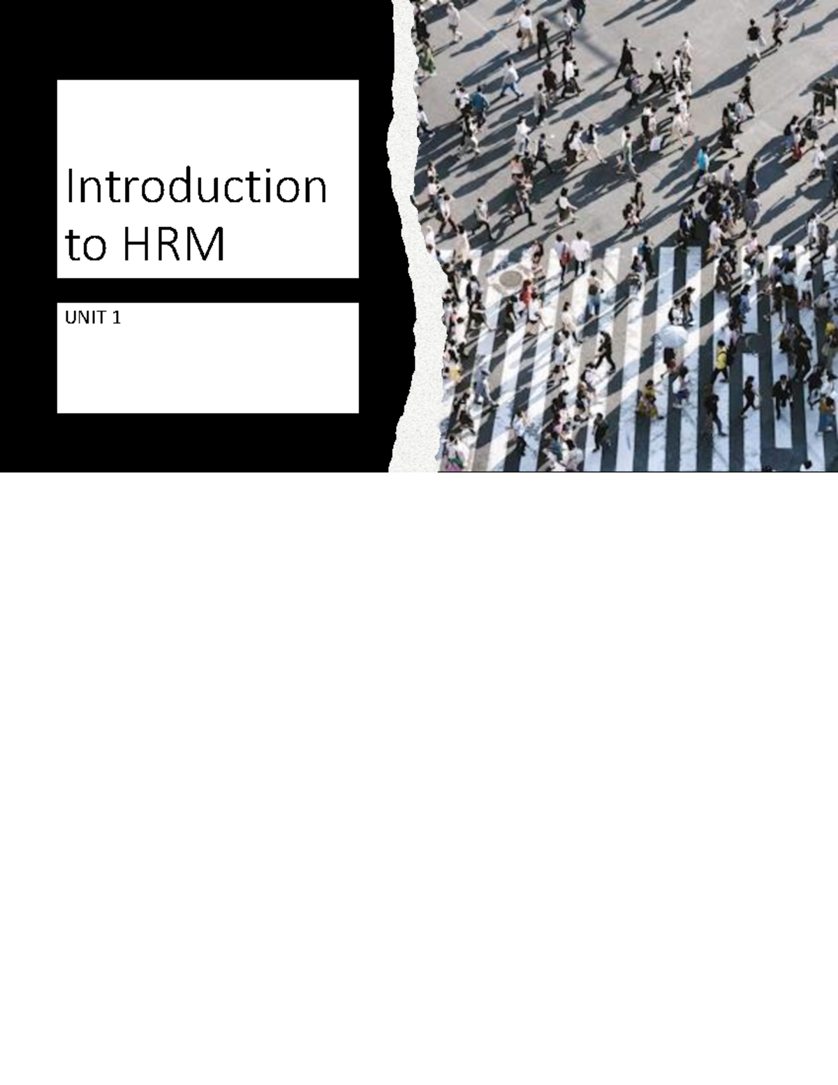 Introduction to HRM Concepts & Practices (HRM 101) - Unit 1 Overview ...