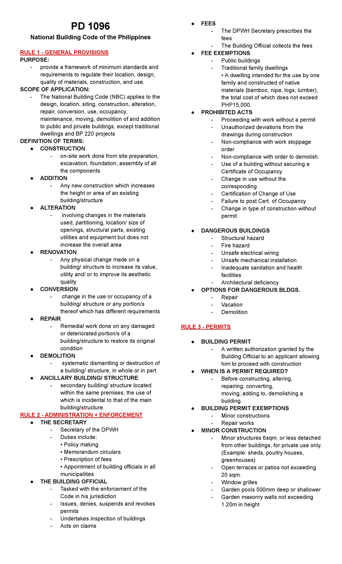 PD 1096 - Overview of the National Building Code of the Philippines ...