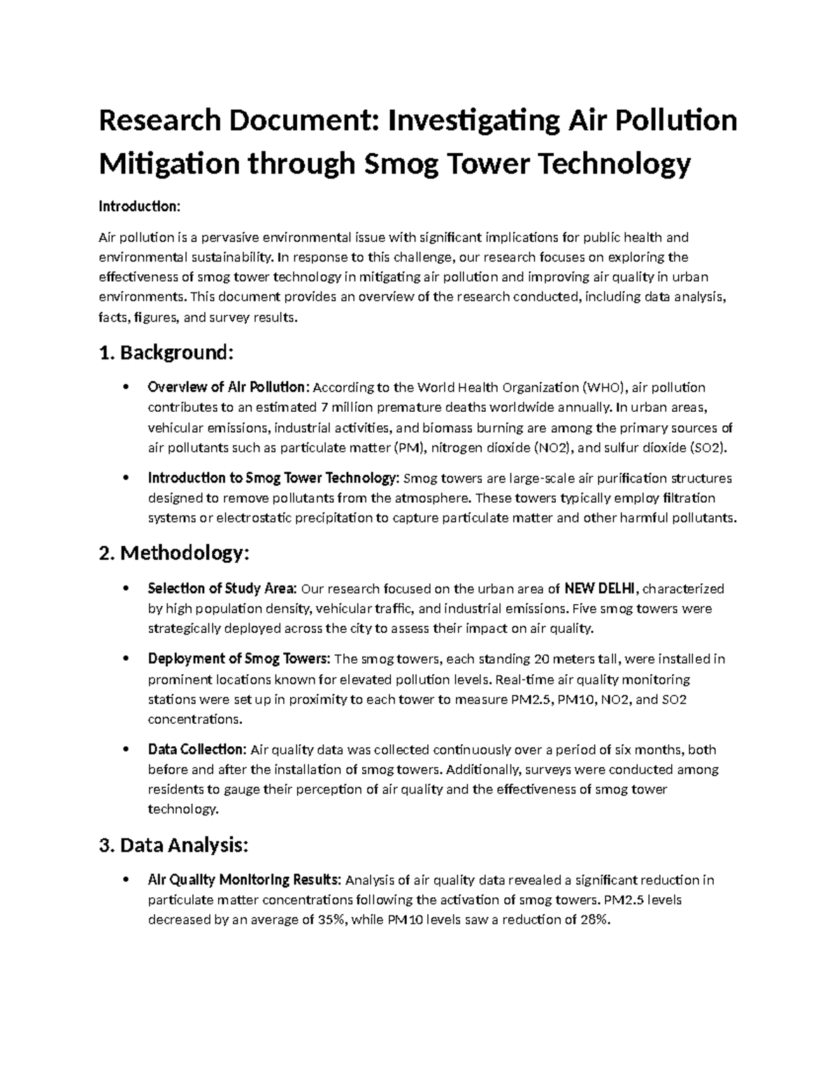 Research Document: Evaluating Smog Tower Tech for Air Pollution ...