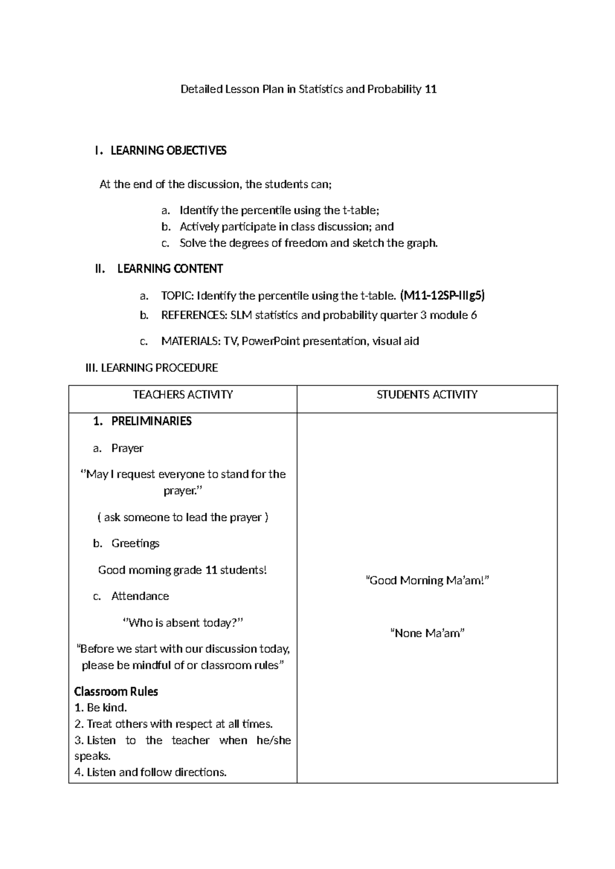 Final Exam DLP: Understanding Percentiles in Statistics (M11-12SP ...