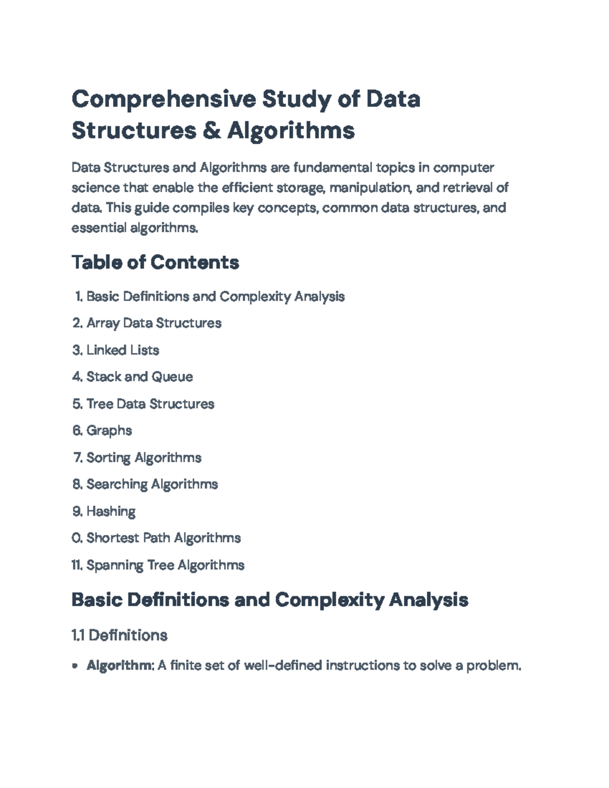 Comprehensive Guide to Data Structures & Algorithms (CS101 ...