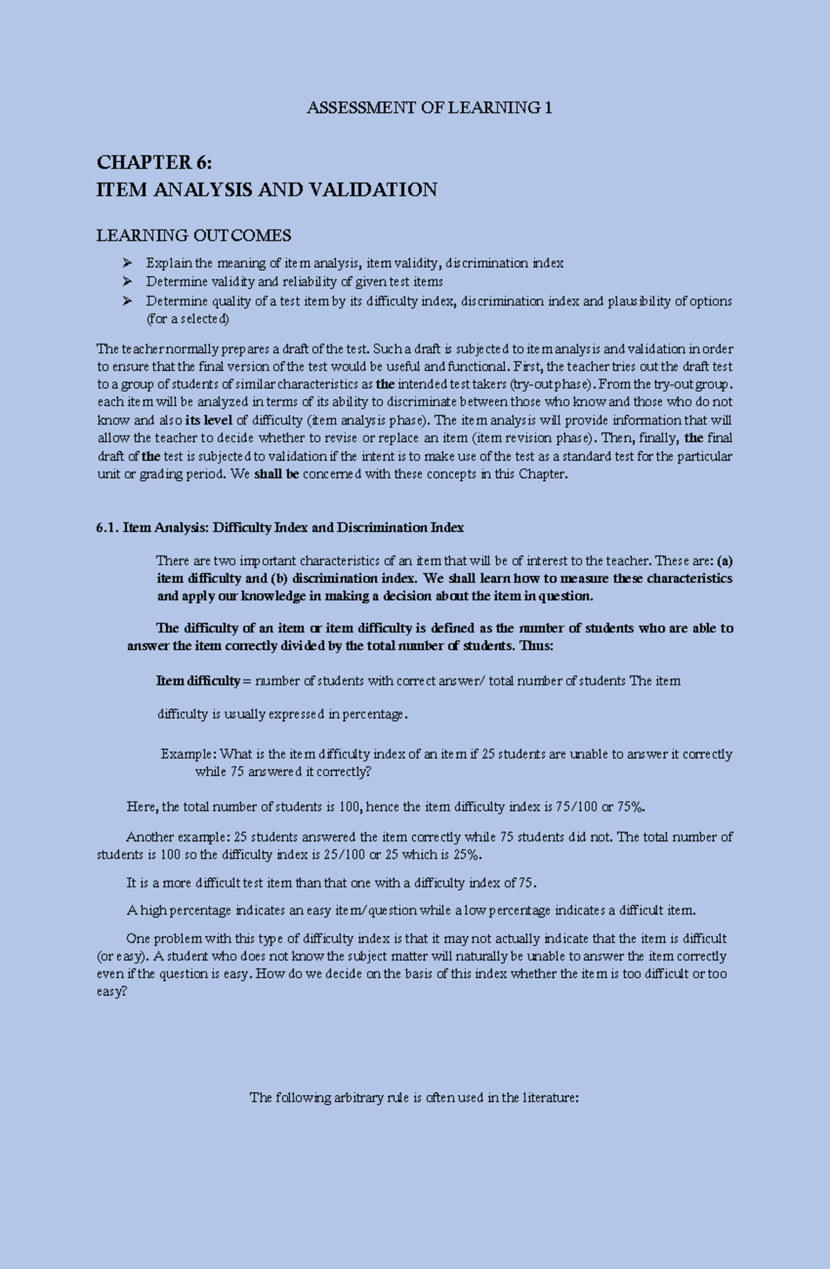 ITEM Analysis & Validation: Understanding Test Quality (EDU 101) - Studocu