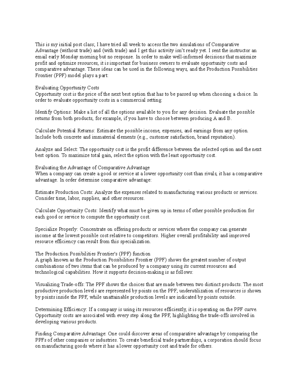 ECO 201 Module 2 Discussion Initial Post - This is my initial post ...