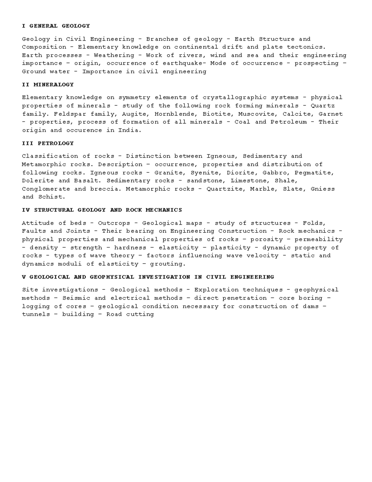 Geology (GEO 101) - Key Topics for Civil Engineering Applications - Studocu