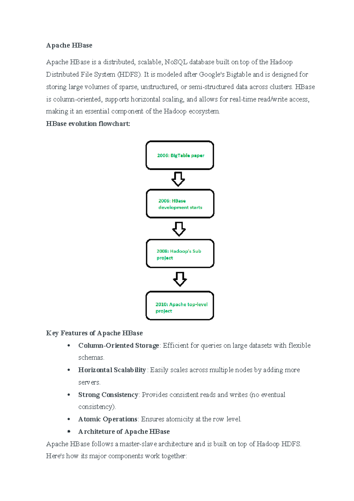 Apache HBase Overview: Key Features & Architecture Insights - Studocu