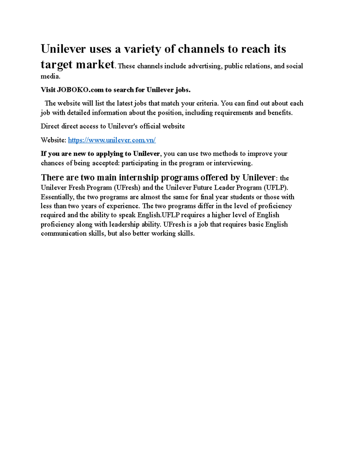 GHuy - research - Unilever uses a variety of channels to reach its ...