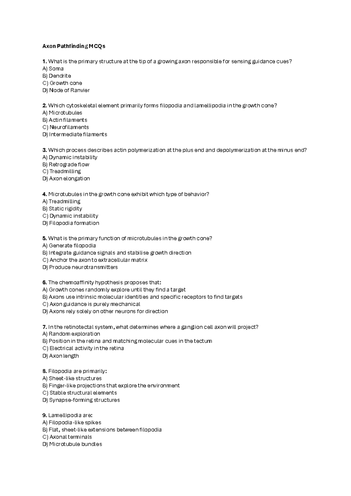 Axon Pathfinding MCQs - Lecture 16 Review Questions - Studocu