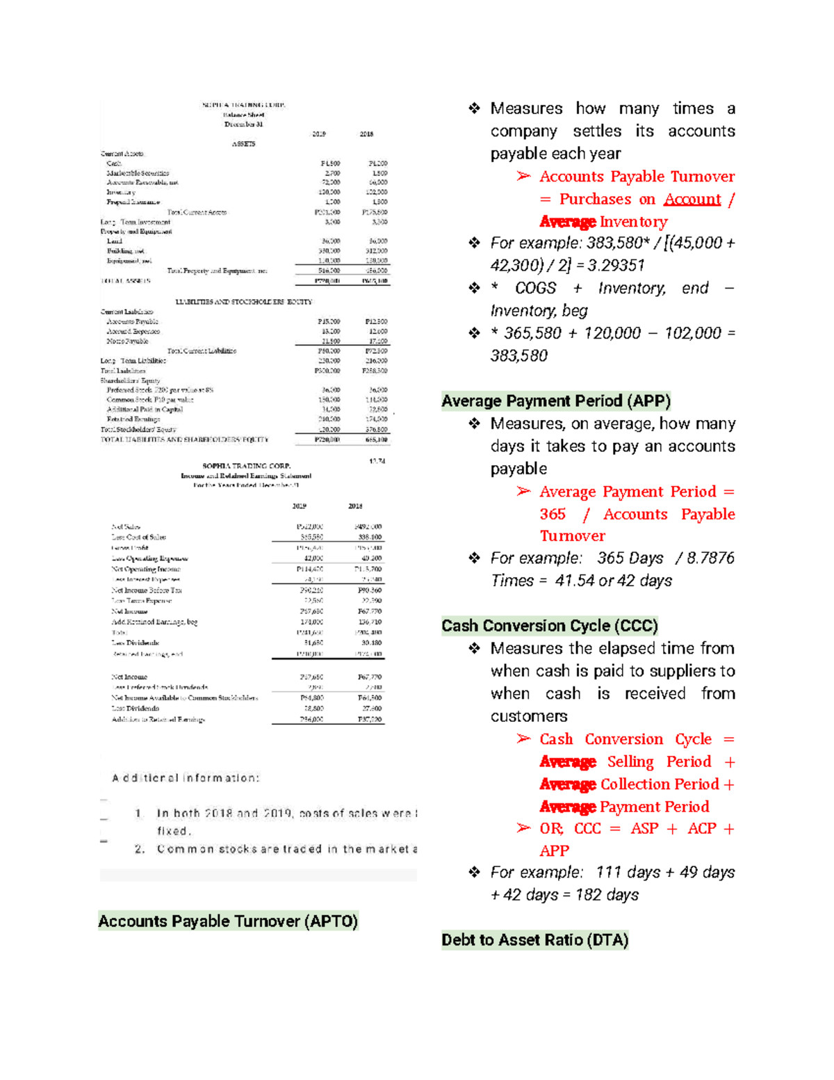 Financial Statement Analysis: Debt Management Ratios (FSA 101) - Studocu
