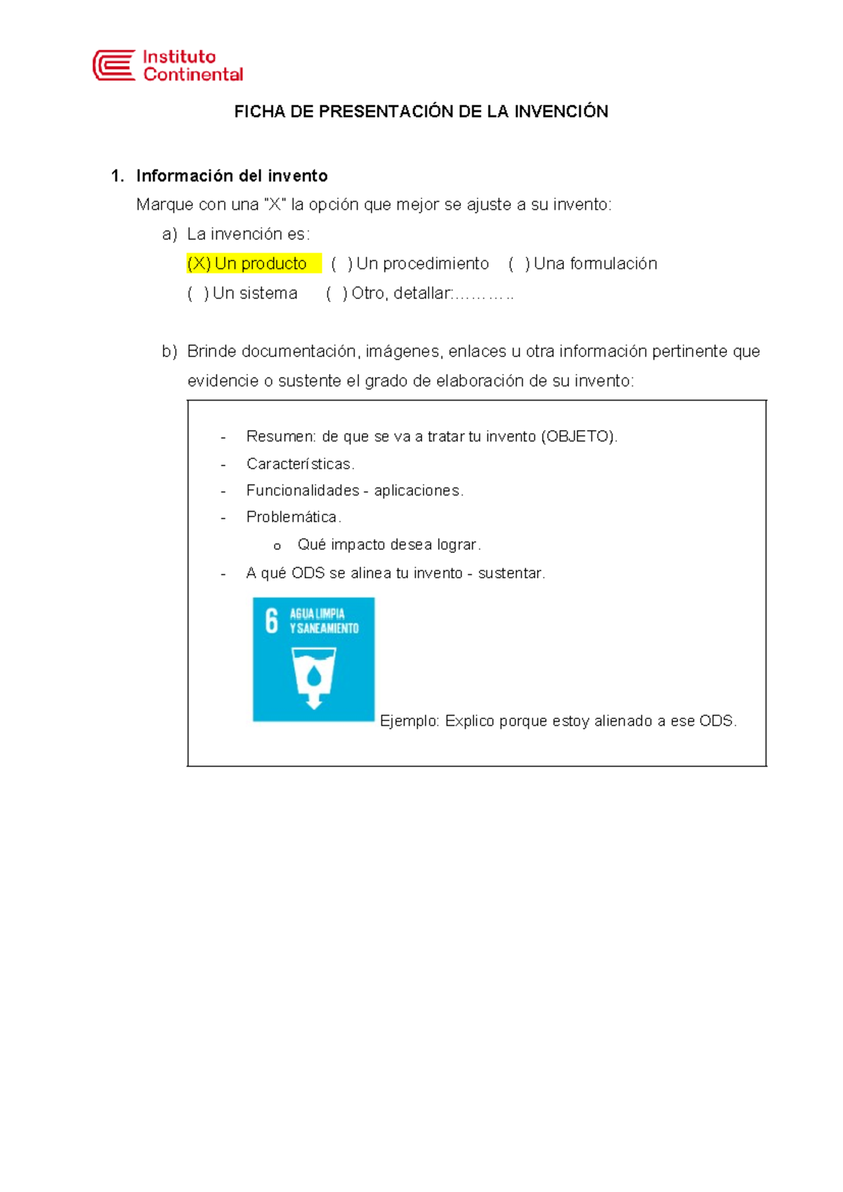 Presentación del Invento: Ficha Técnica de Desarrollo y Comparación ...