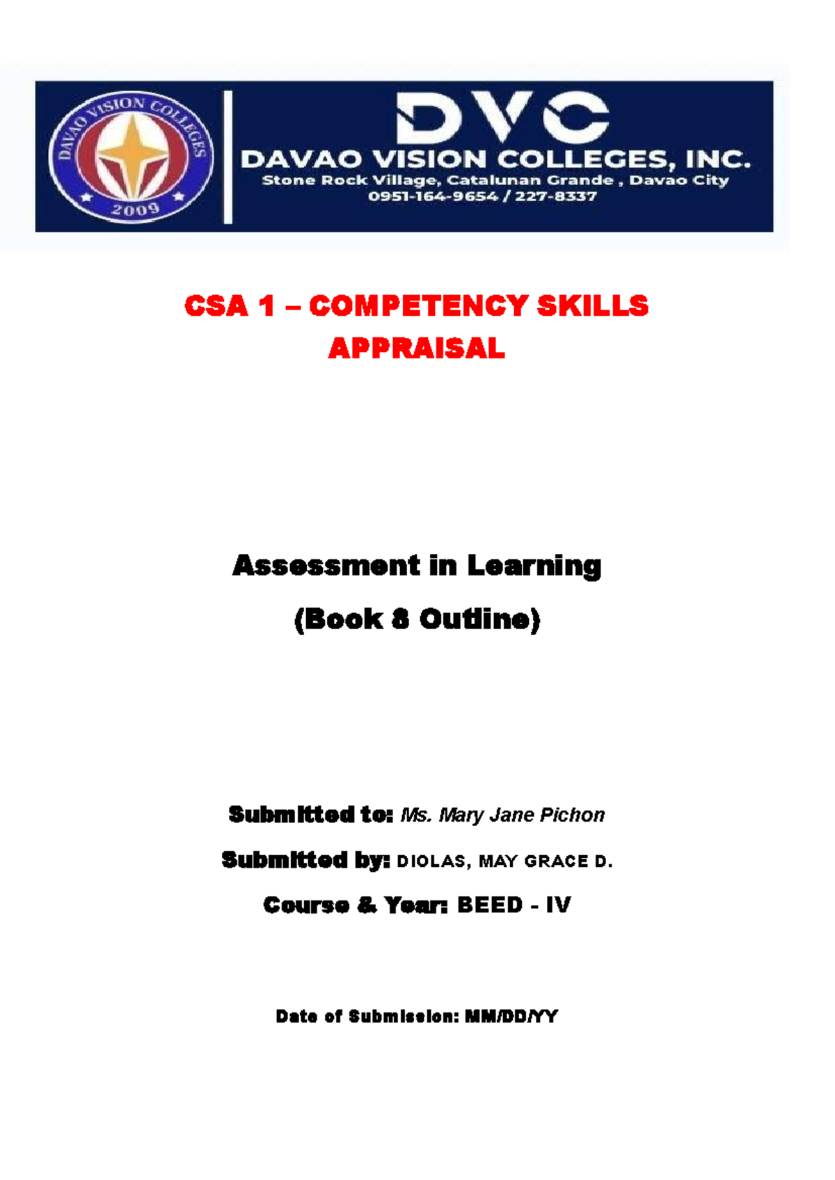 CSA-1-BOOK-8: Competency Skills in Outcome-Based Education - Studocu