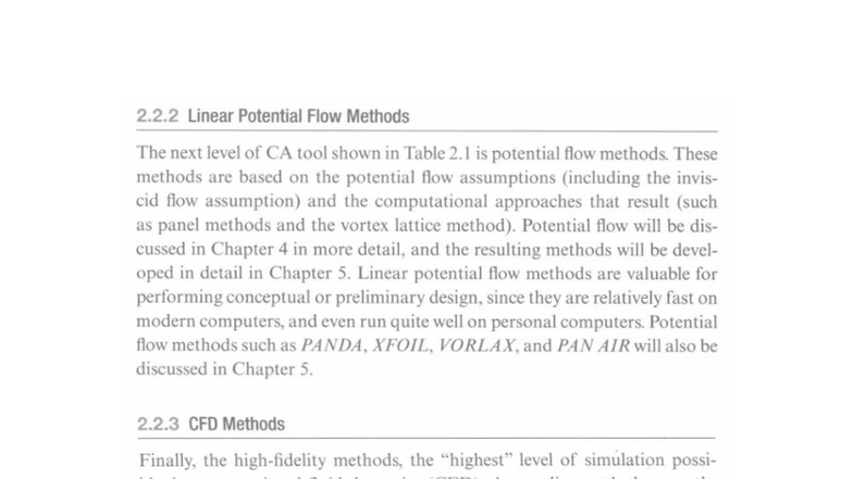 Linear Potential Flow Methods in Aerodynamics (Course Code: 82) - Studocu
