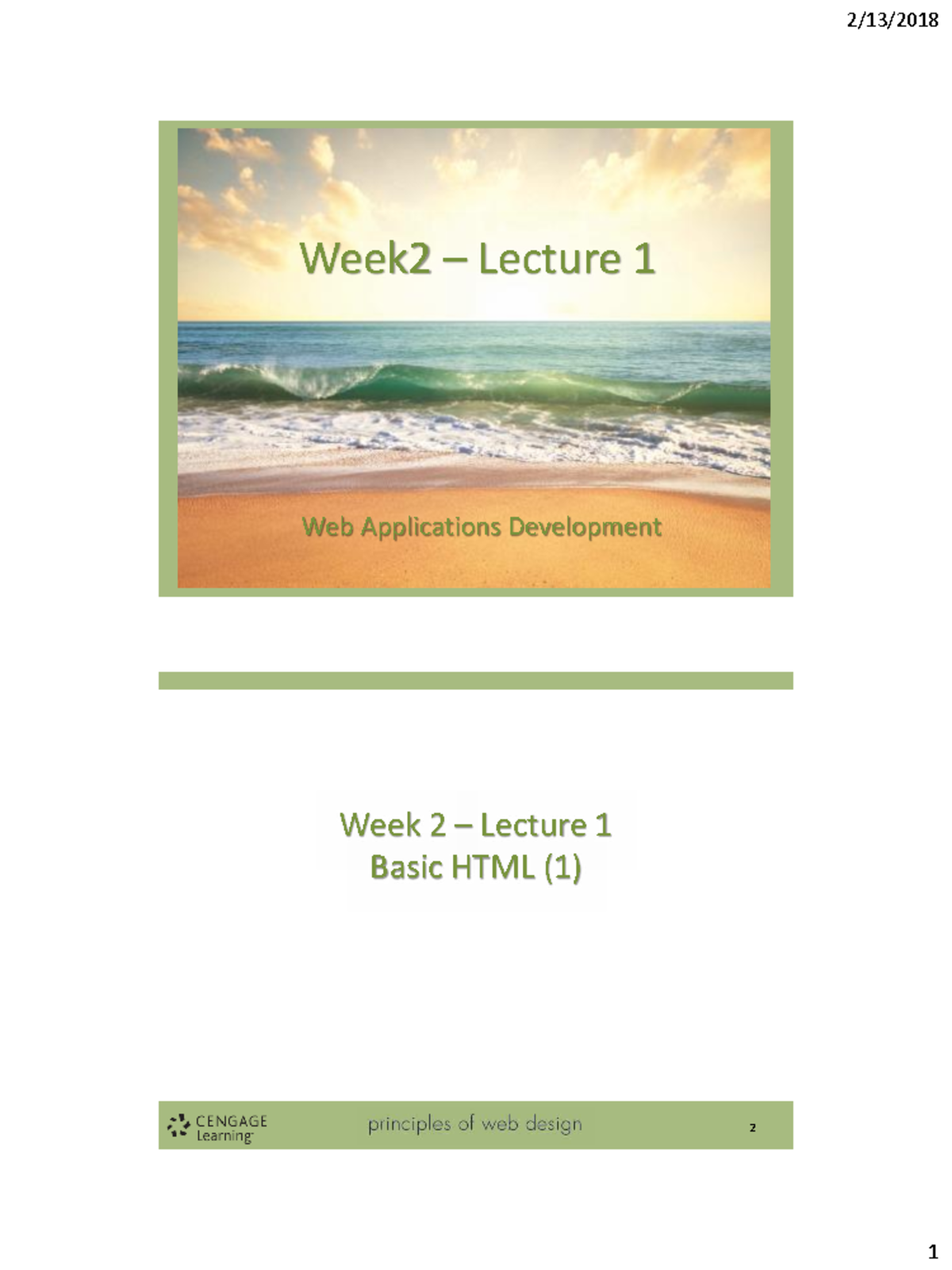 IS221 S1 2018 Week 2 Lecture 1: Introduction to XHTML and HTML5 - Studocu