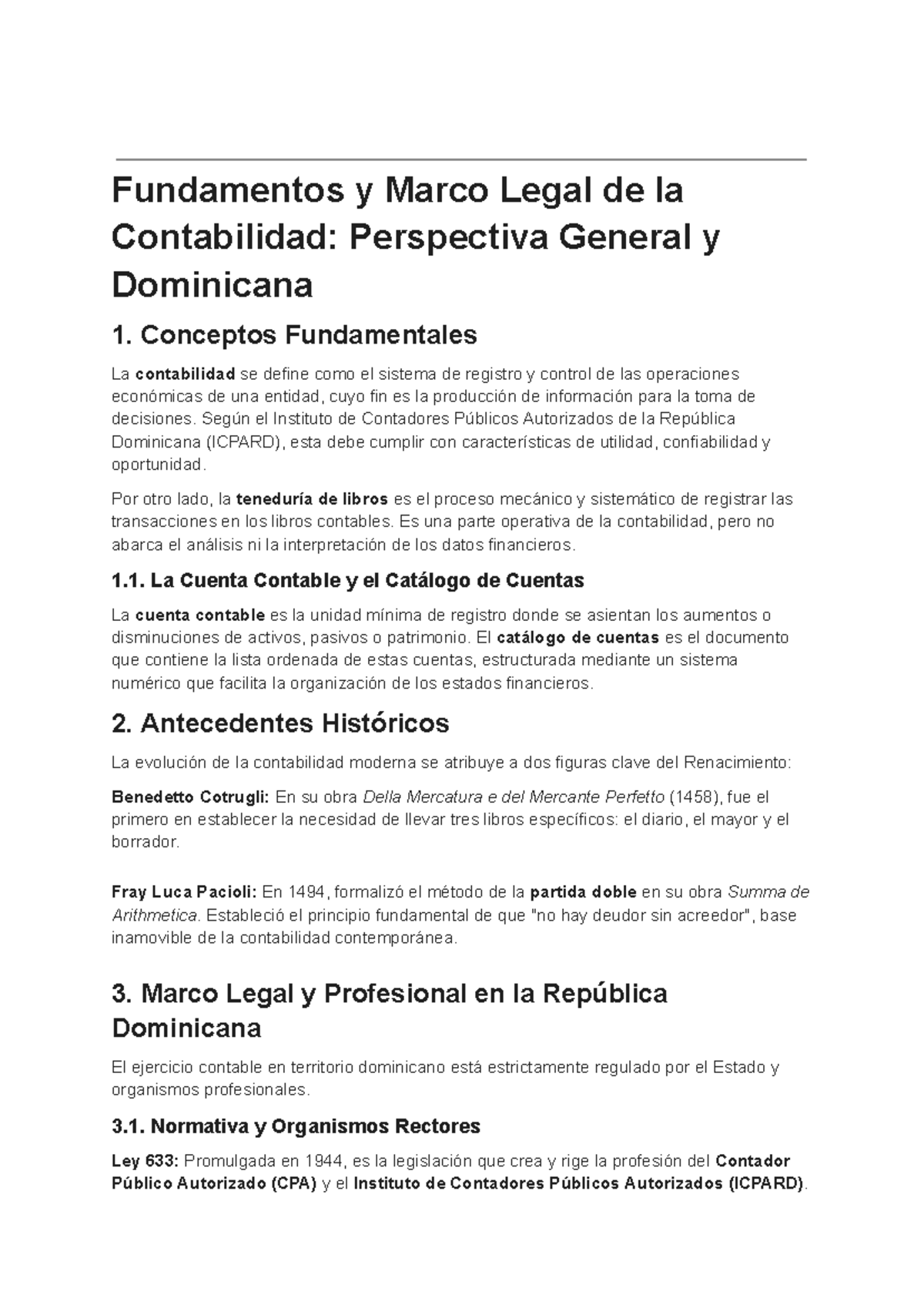 Fundamentos y Marco Legal de la Contabilidad en RD: Perspectiva General ...