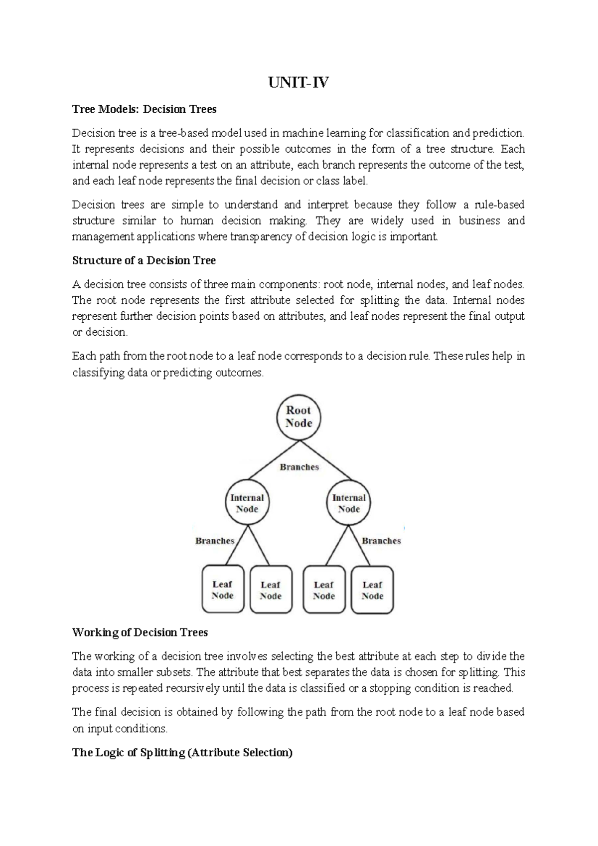 DM&ML UNIT-4: Decision Trees and Their Applications in Business ...