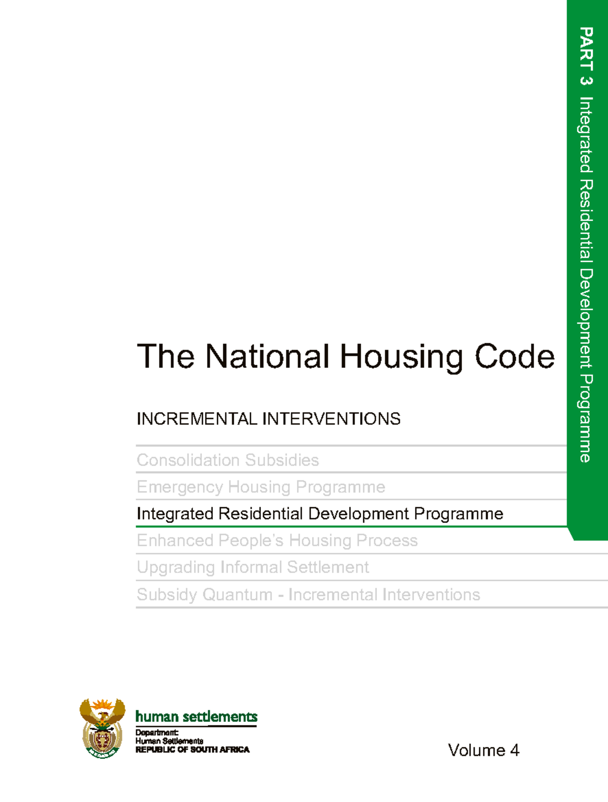 Incremental Interventions: Integrated Residential Development Programme ...