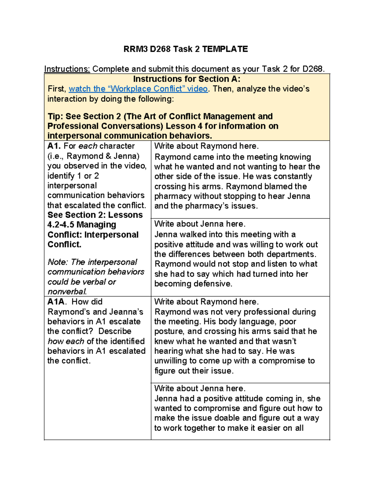 Danielle Westcott RRM 3 D268 Task 2 - RRM3 D268 Task 2 TEMPLATE ...