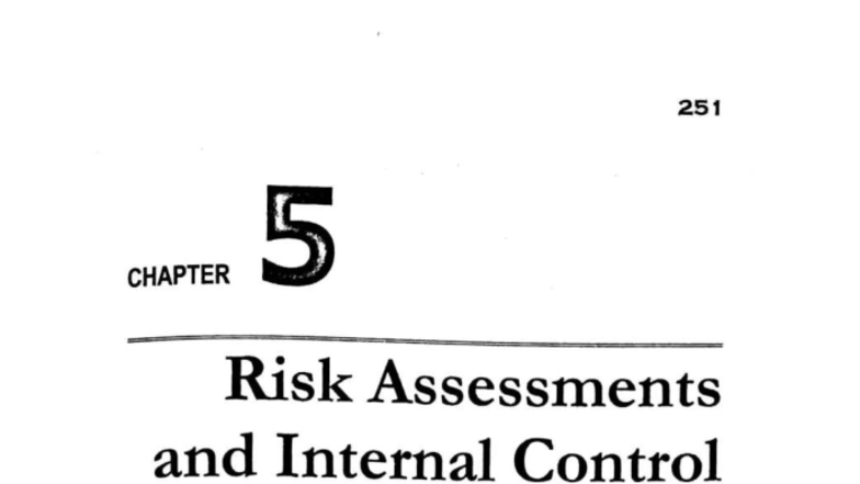 251 CPA CHAPTER 5 Risk Assessments & Internal Control Overview - Studocu