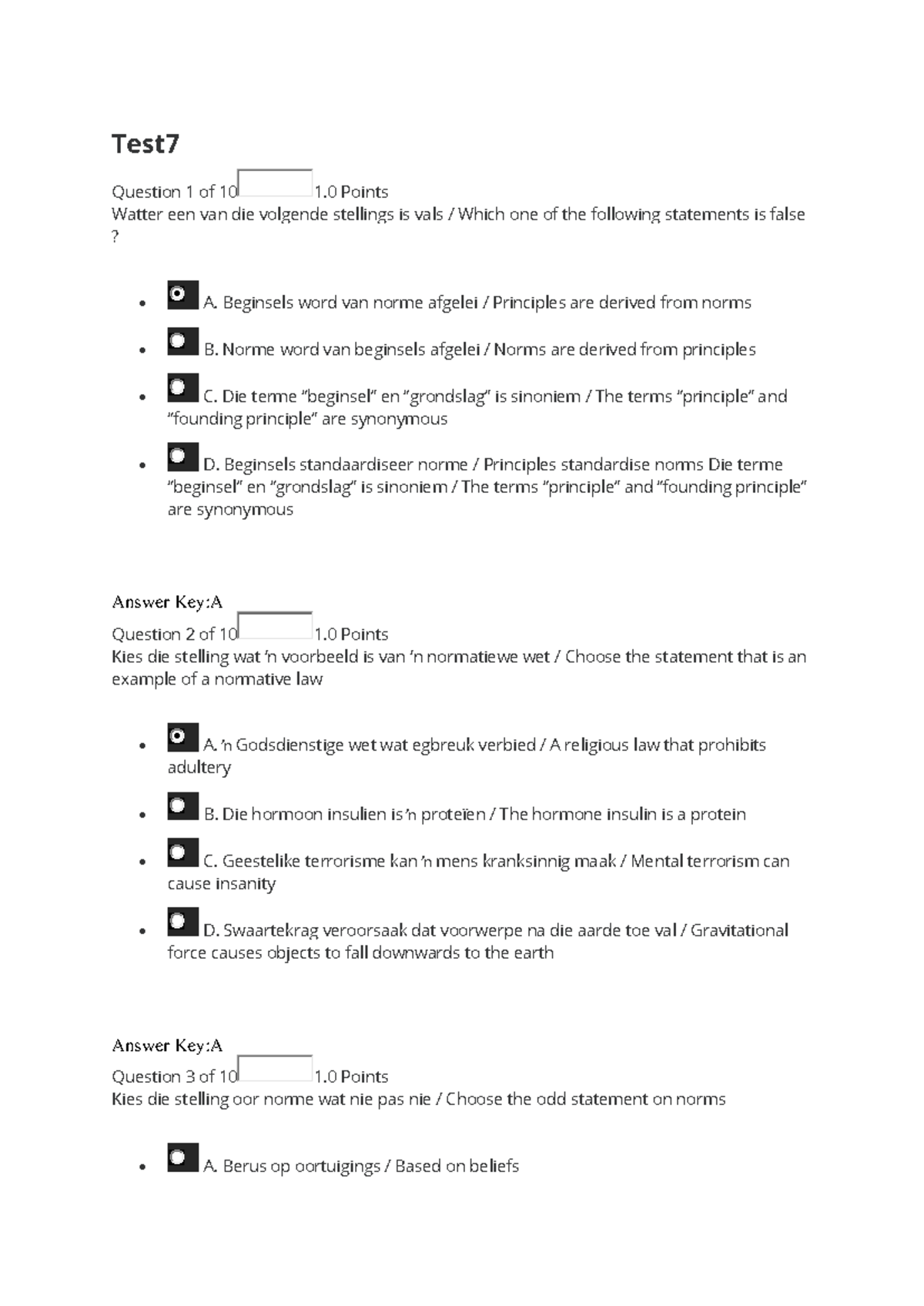 TEST7 - Memo: Norms and Principles in Professional Ethics - Studocu