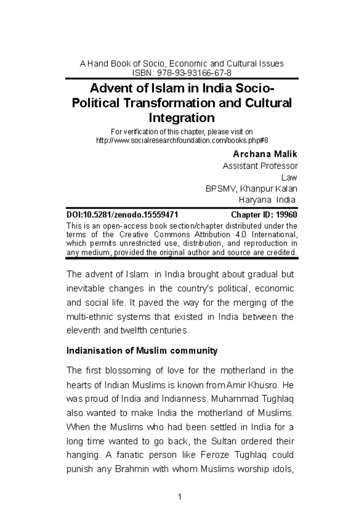 Advent of Islam in India: Socio-Political & Cultural Changes - Studocu