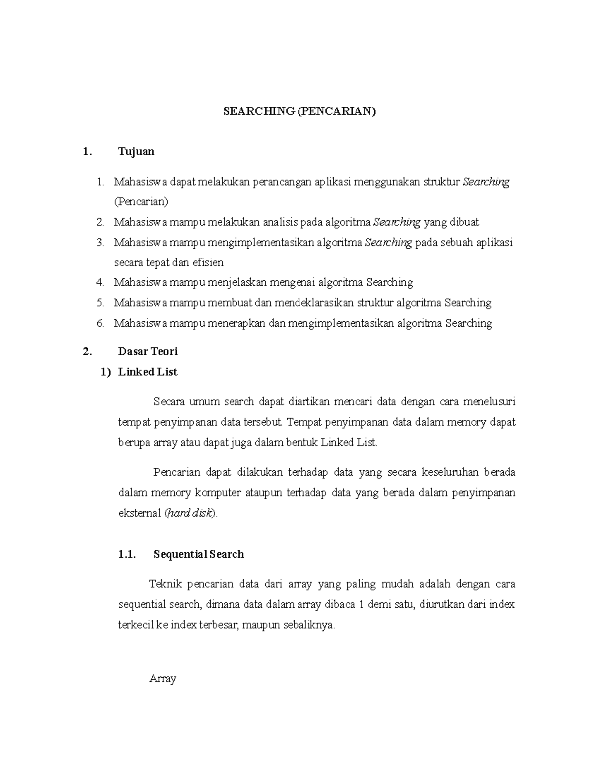Laporan Modul 3 Algoritma dan Struktur Data Searching (Pencarian ...