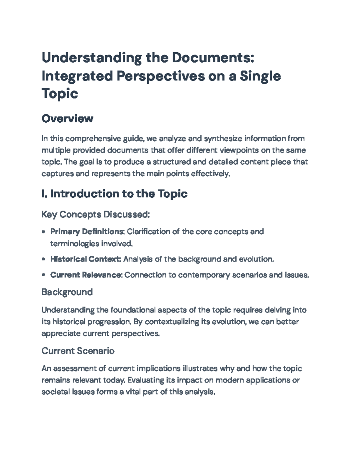 Comprehensive Perspectives Analysis on a Single Topic: A Study Guide ...