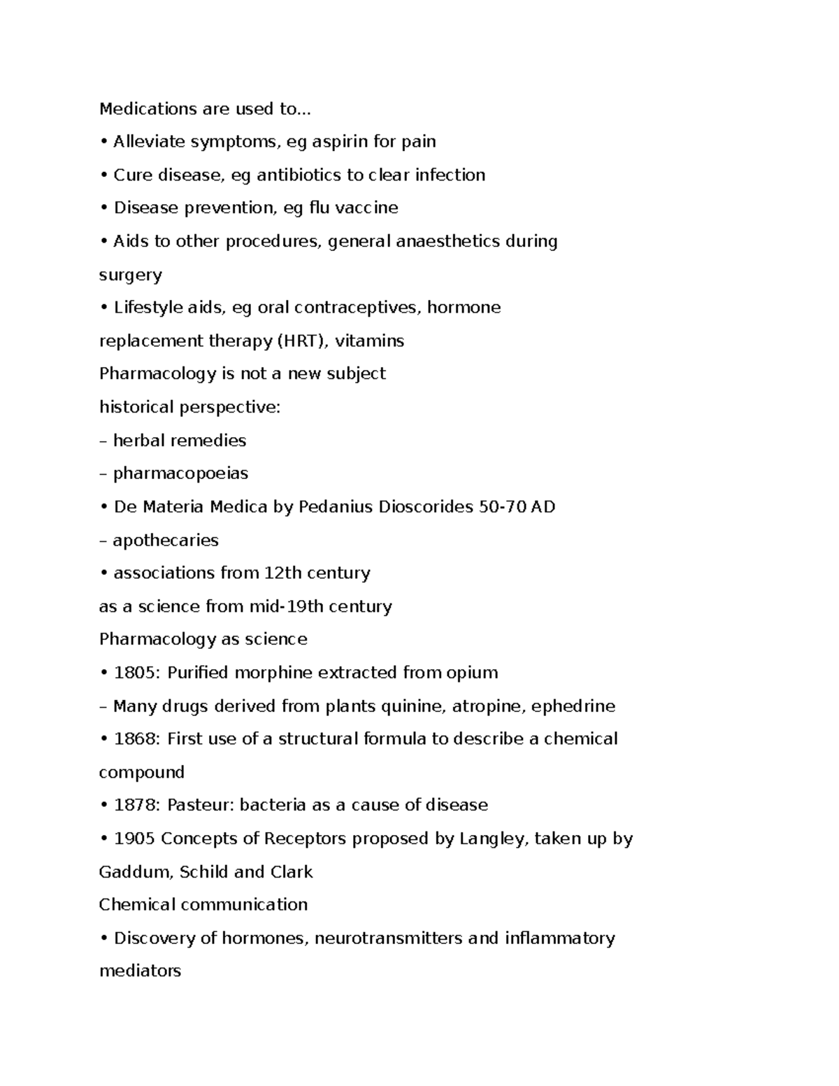 Pharmacology Overview: Key Concepts and Drug Mechanisms (Course Code ...