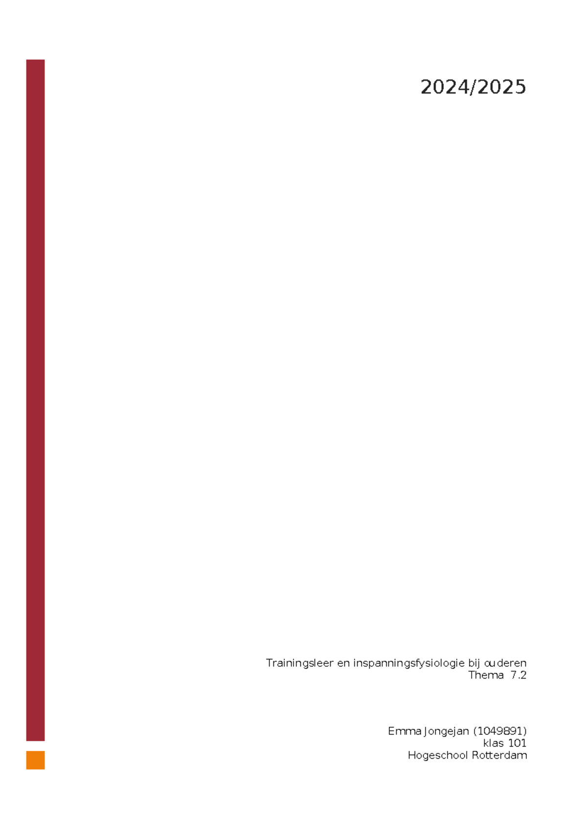 Inspanningsfysiologie en Trainingsleer bij Ouderen - Thema 7.2 ...