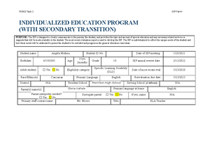 IEP Form for D004 Task 1 - Passed first try, no revisions needed ...