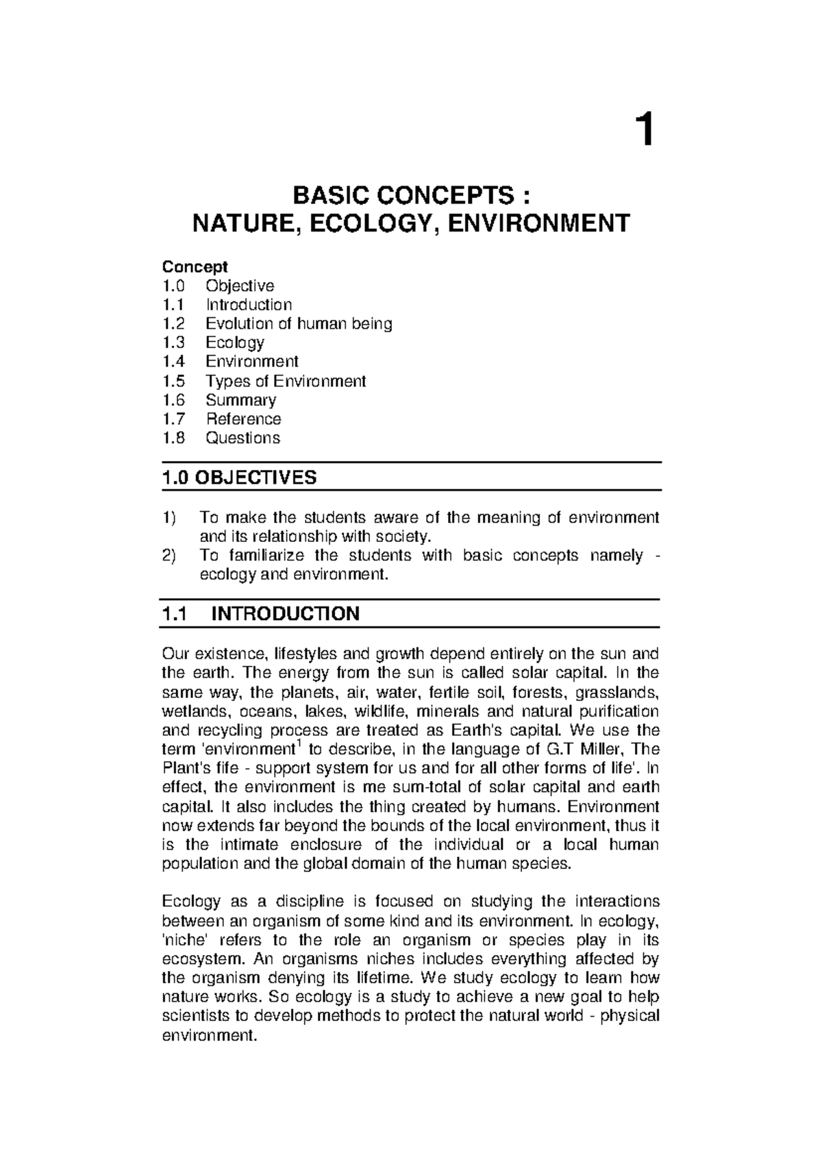 M.A. Part II - Paper VII: Basic Concepts of Ecology & Environment - Studocu