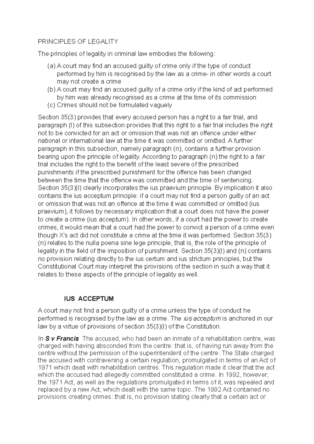 Criminal Law Principles Summary (CL101): Key Tenets & Case Studies ...