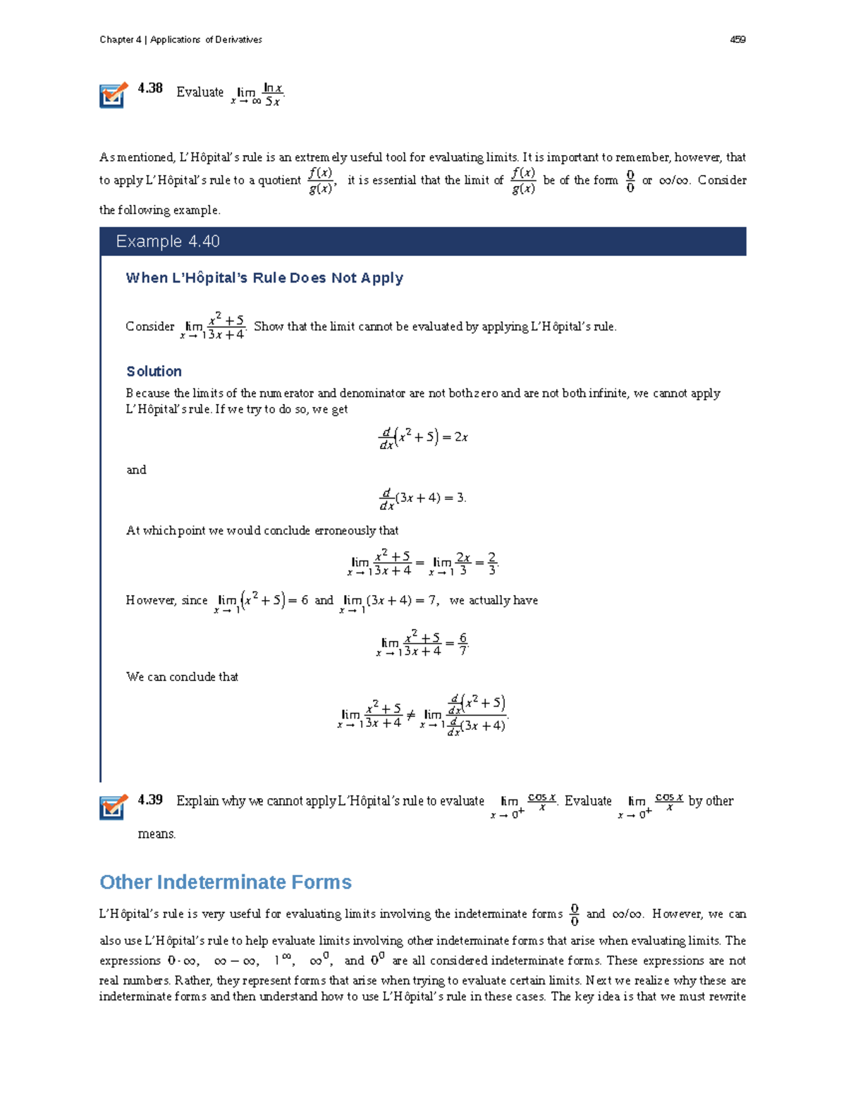 Chapter 4: Applications of Derivatives - Evaluating Limits in Calculus ...