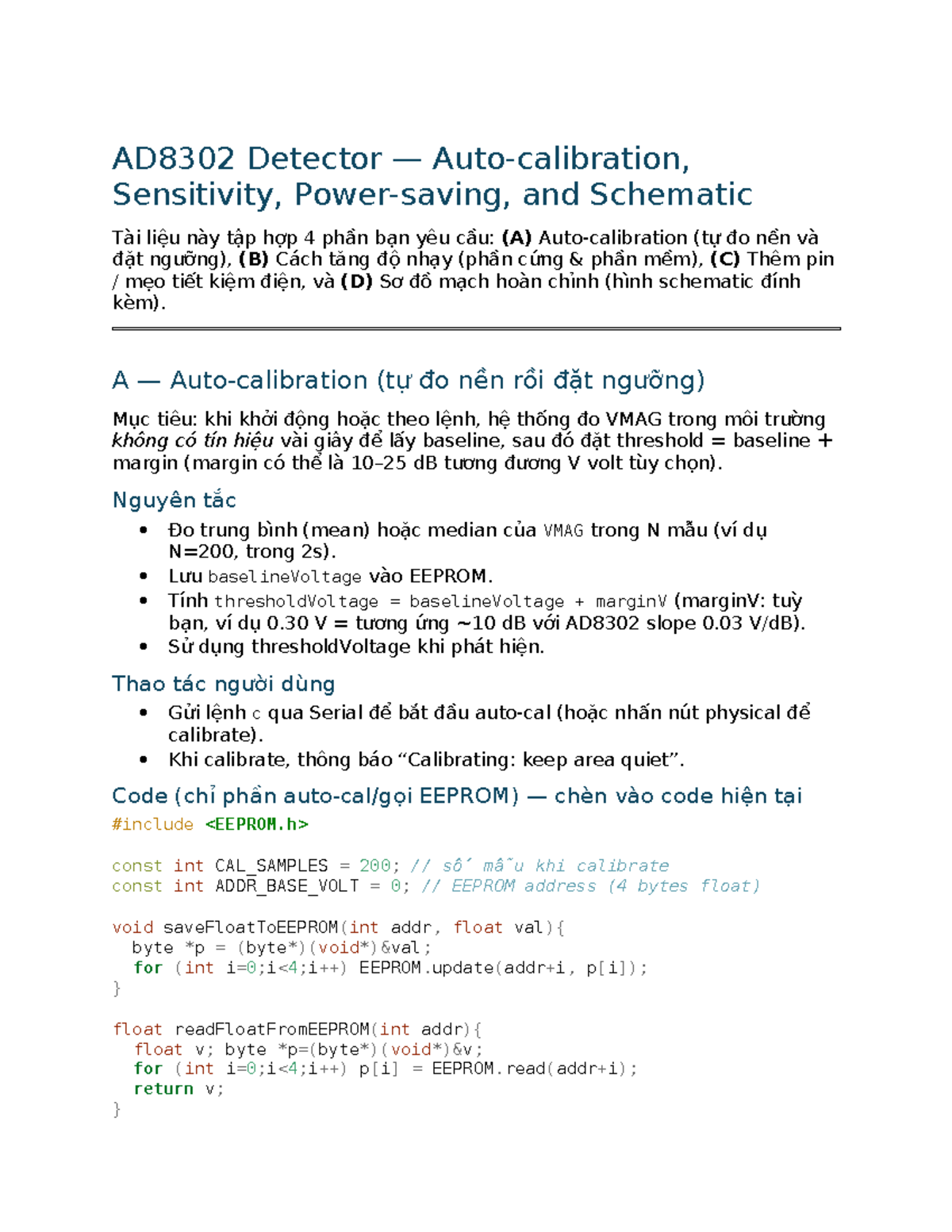 AD8302 Detector: Auto-Cal, Sensitivity, Power & Schematic Guide - Studocu