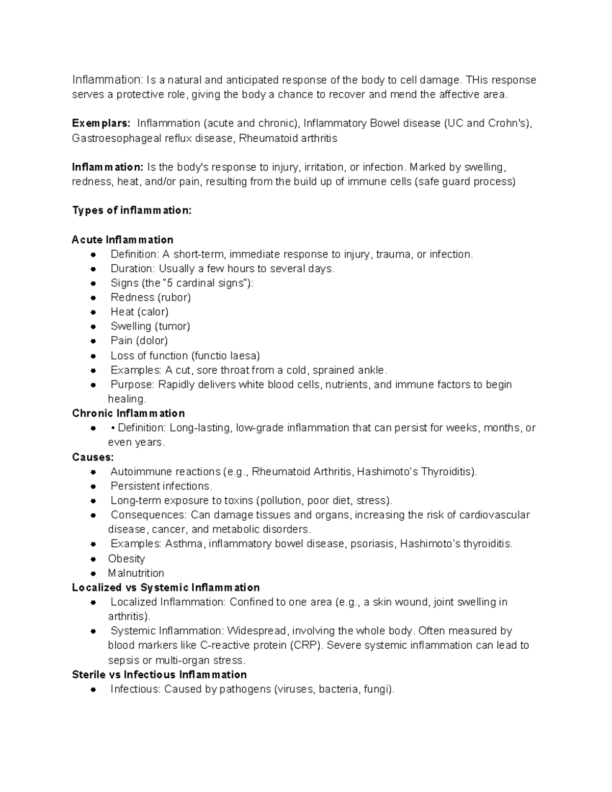 NSg211, Week 8 - Understanding Inflammation and Its Implications - Studocu