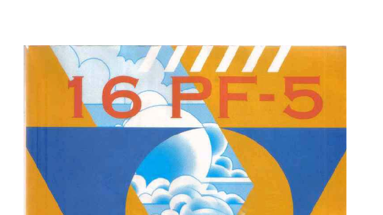 Manual del 16PF Forma 5: Guía Completa y Aplicaciones Prácticas - Studocu