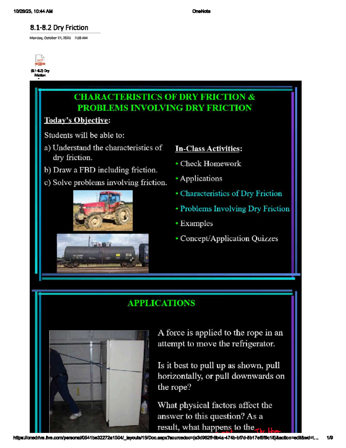 Dry Friction - Exam 3 Overview and Problem Solving Techniques - Studocu