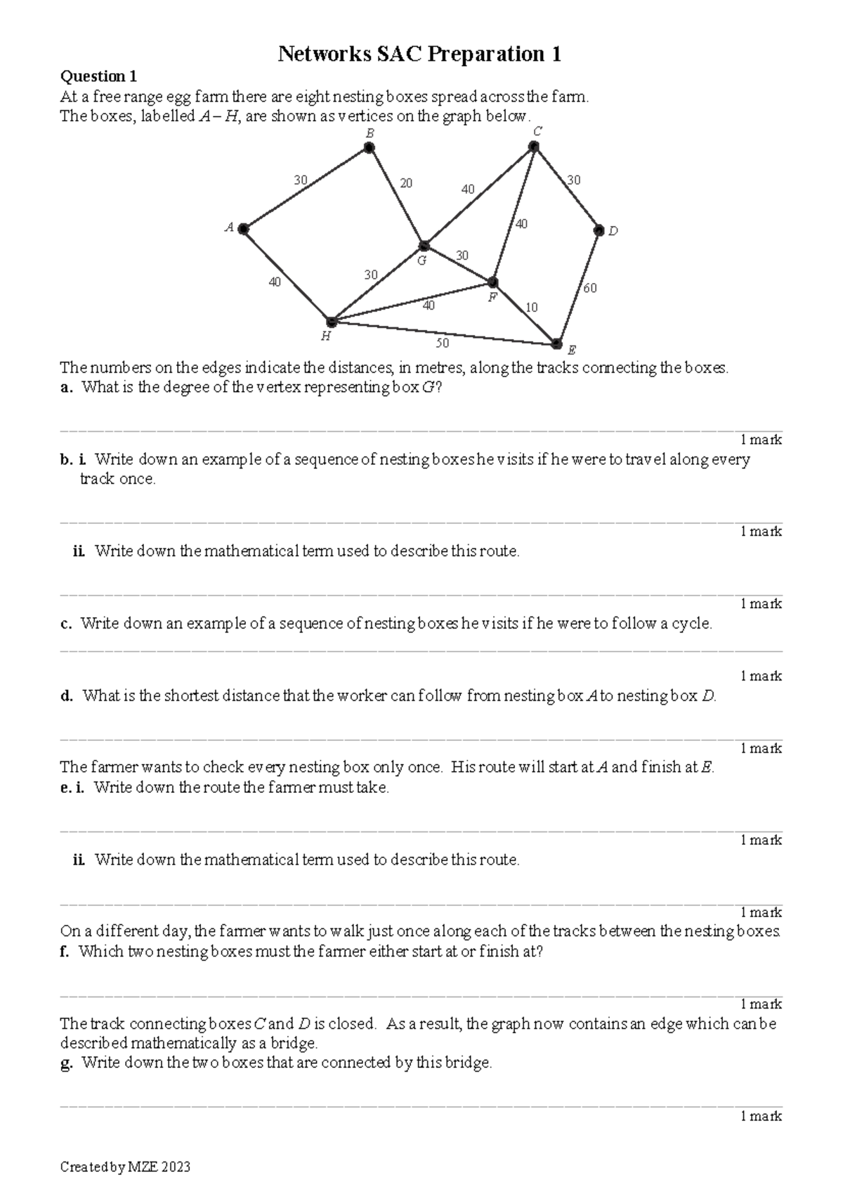 Networks SAC Preparation 1-3: Graph Theory & Distance Calculations ...
