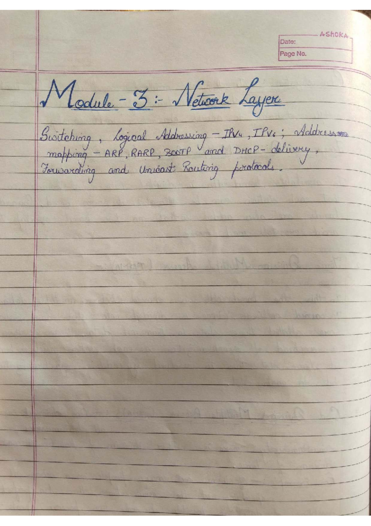 Network Layer Switching and Addressing: CN UNIT-3 Notes - Studocu